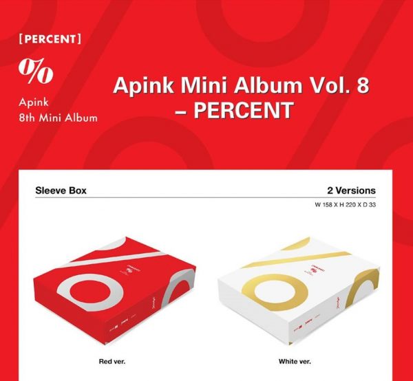 Apink Mini Album Vol. 8 - PERCENT (Red / White version) - KR Multimedia