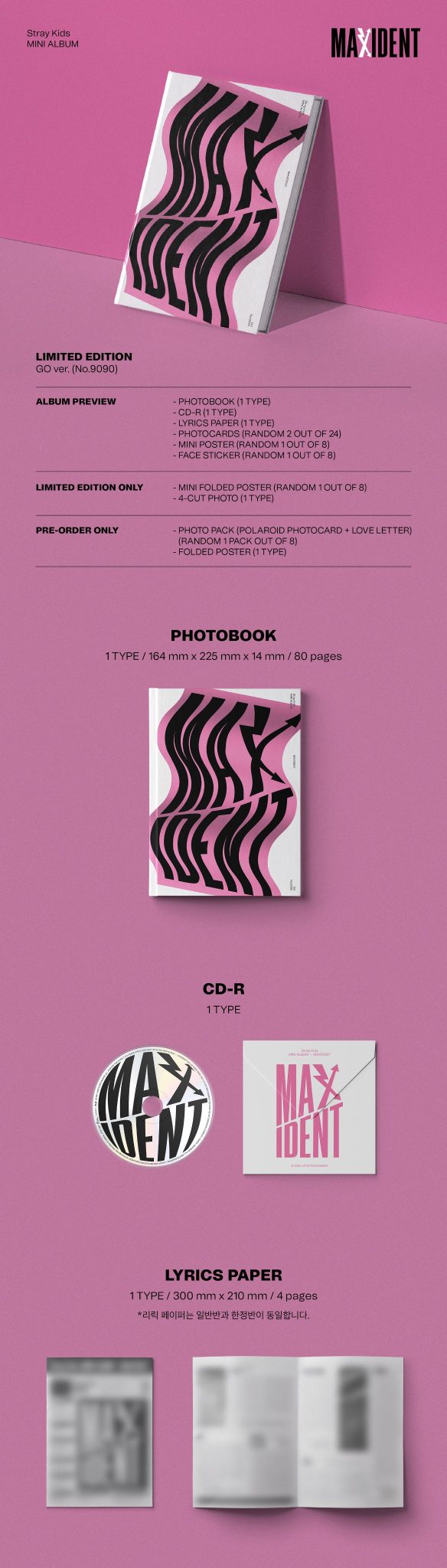 Stray Kids Mini Album Vol. 7 - MAXIDENT (GO Version) (Limited Edition ...