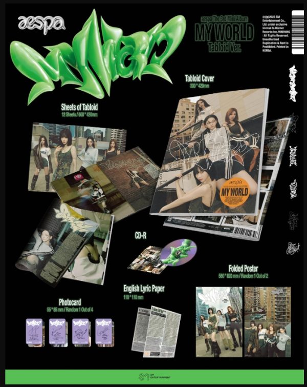 Aespa 3rd Mini Album My World Tabloid Version Poster Included Kr